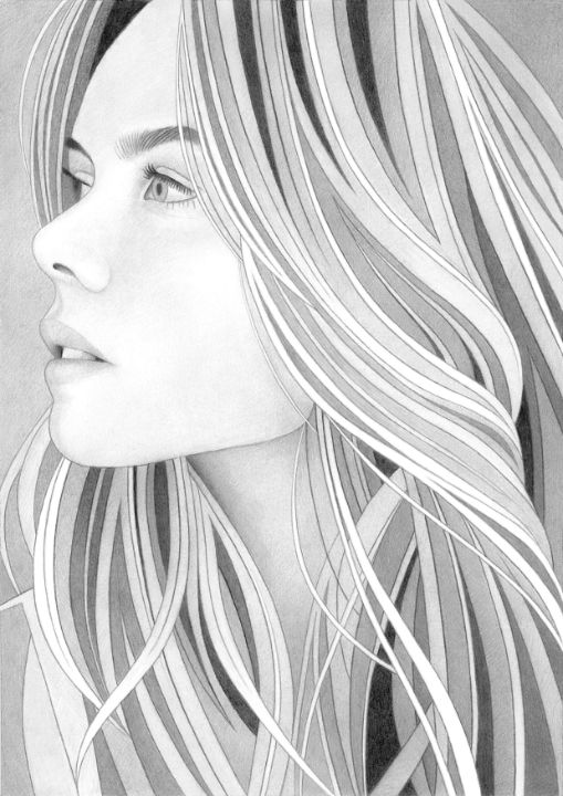 Female Portrait Pencil Drawing - Matthew Hack - Drawings & Illustration ...