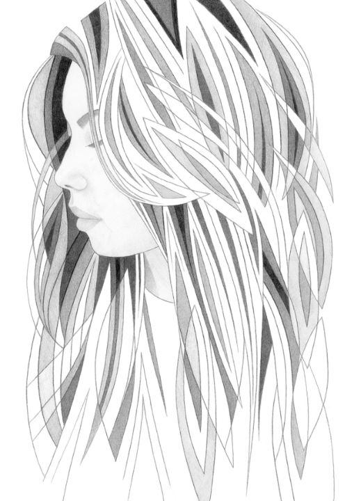 Semi Abstract Portrait Drawing - Matthew Hack - Drawings & Illustration ...