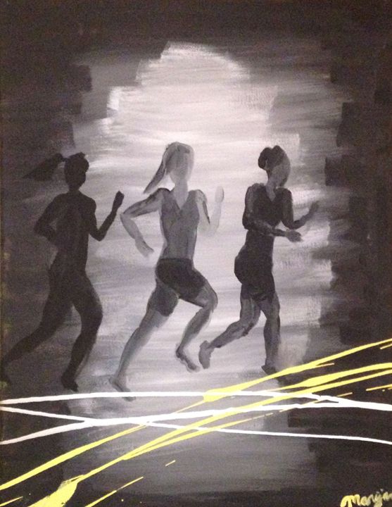 Running the Line - Elinor Martin - Paintings & Prints, Sports & Hobbies ...