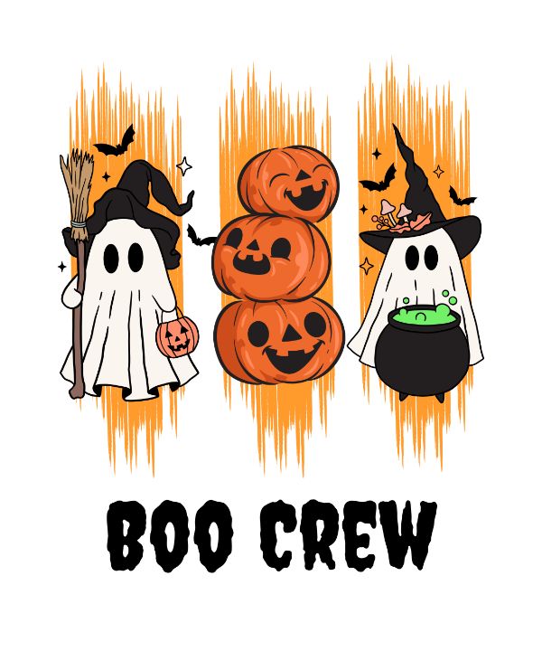 Boo Crew Spooky Halloween Design - Print And Joy - Digital Art & AI ...