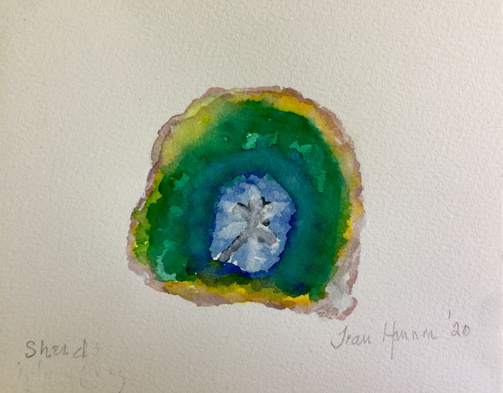 Green sherd, blue center 15th c. - Jean Hannon - Paintings & Prints ...
