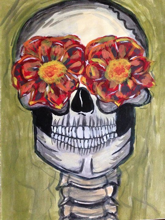 Flower skull - Cree Art and Designs - Paintings & Prints, People ...