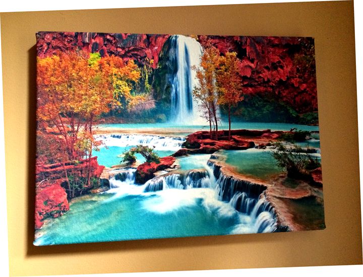 Waterfall/Landscape - Chameleon Canvas Art - Paintings & Prints ...
