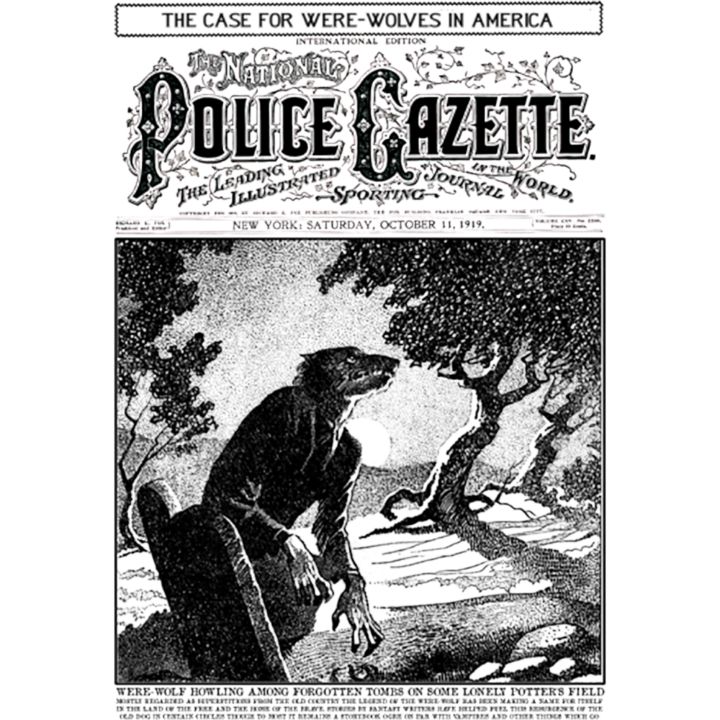 Werewolf Police Gazette Newspaper - RekaStore - Digital Art & AI, Humor ...