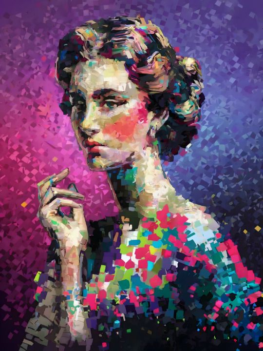 Abstract Female Portrait Figurative - ART-printy - Paintings & Prints, Abstract, Figurative - ArtPal