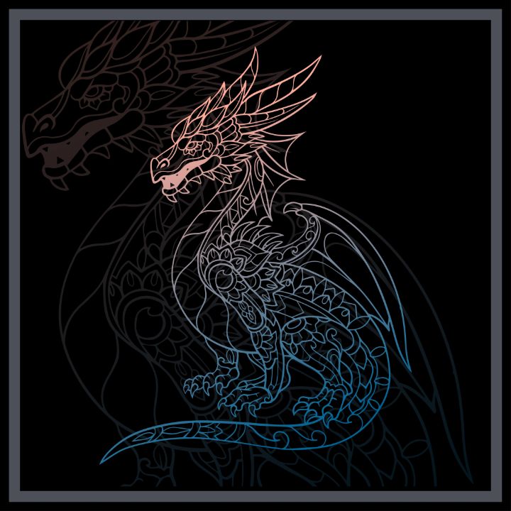 Gradient Colorful Dragon mandala art - REYYARTS - Drawings ...