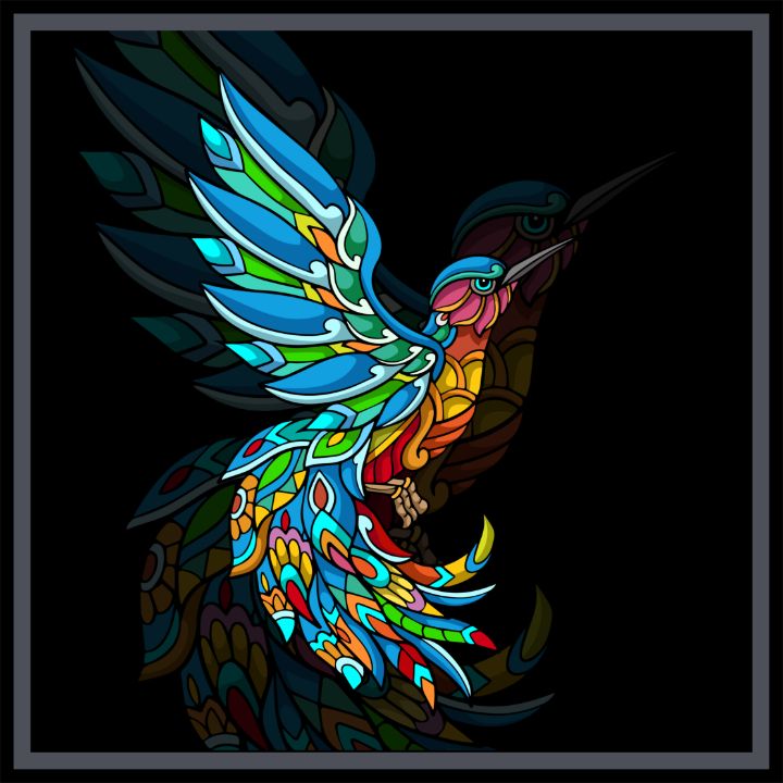 Colorful Humming bird mandala arts. - REYYARTS - Drawings ...