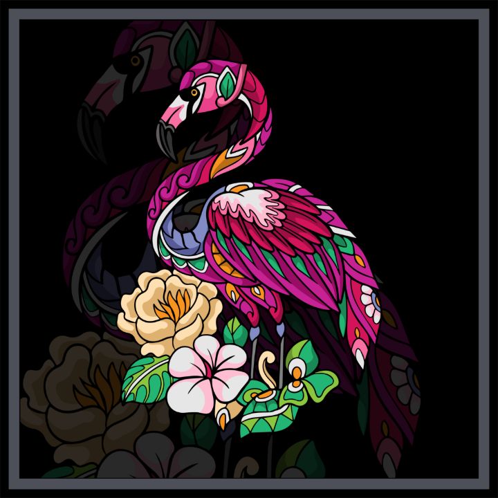 Colorful Flamingo bird mandala arts. - REYYARTS - Drawings & Illustration, Animals, Birds ...