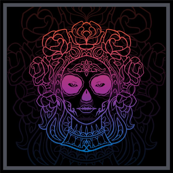Gradient Colorful Calavera girl head - REYYARTS - Drawings ...