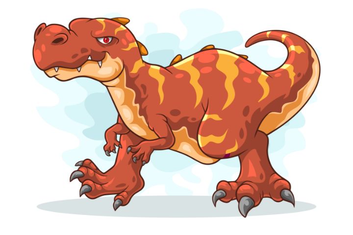 Cartoon red dinosaur - REYYARTS - Drawings & Illustration, Animals ...