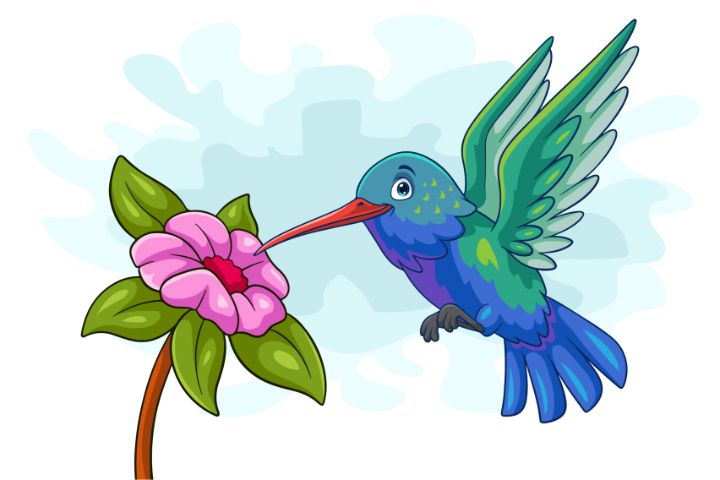 Cartoon humming bird - REYYARTS - Drawings & Illustration, Animals ...