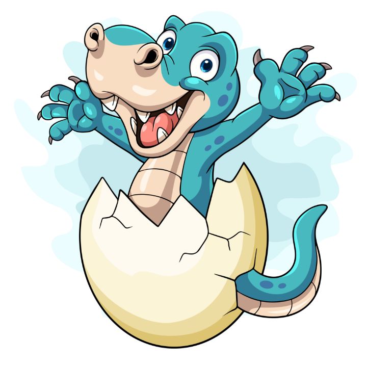 Cartoon baby dinosaur hatching - REYYARTS - Drawings & Illustration ...