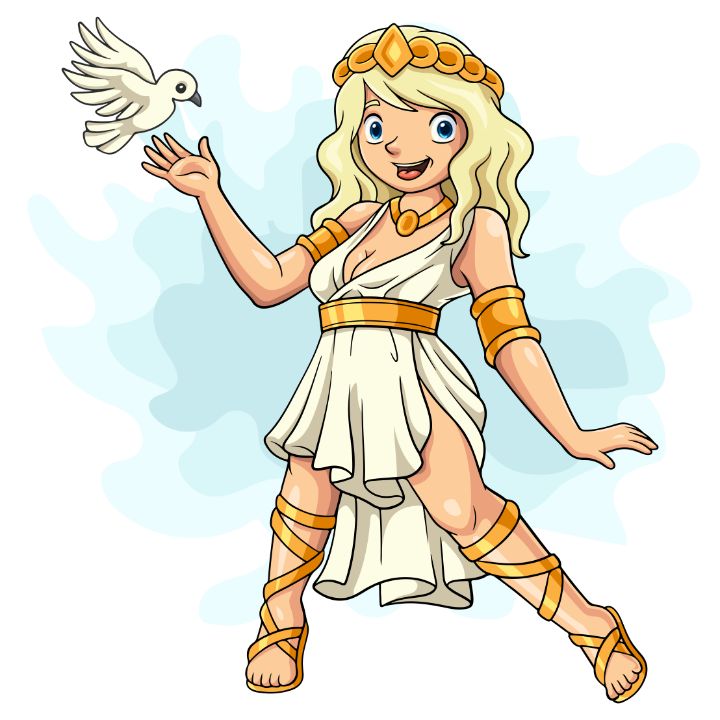 Aphrodite Greek Goddess Cartoon