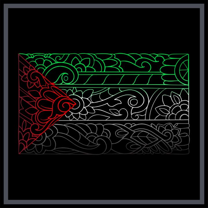 Gradient Colorful Palestine flag man - REYYARTS - Drawings ...
