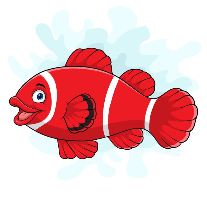 Cartoon maroon clown fish - REYYARTS - Drawings & Illustration, Animals ...