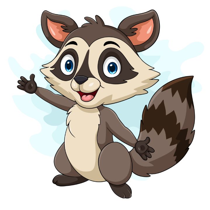 Cartoon raccoon waving hand - REYYARTS - Drawings & Illustration ...