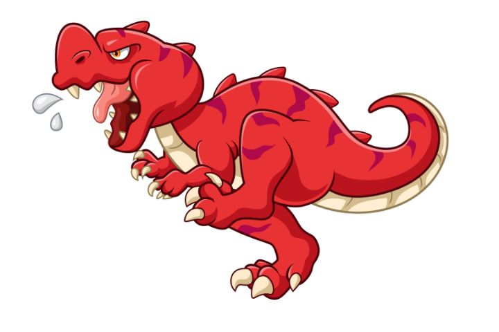 Cartoon angry dinosaur is running - REYYARTS - Drawings & Illustration ...