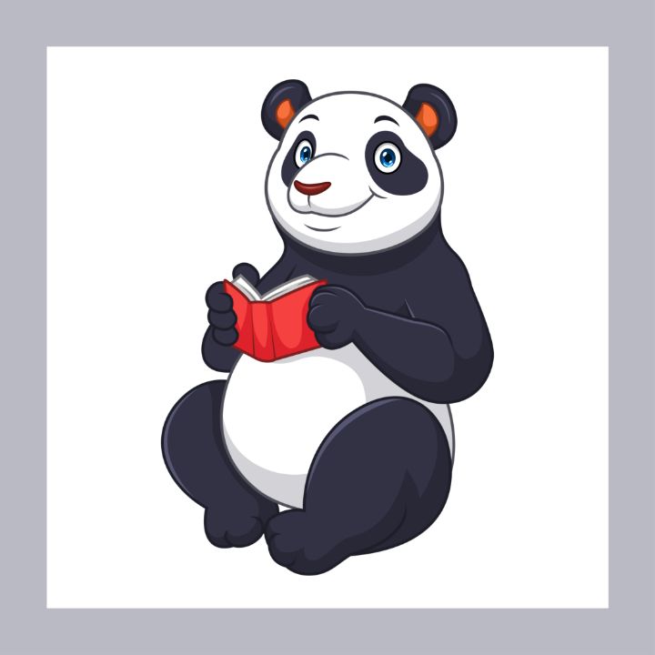 Cartoon panda reading a book - REYYARTS - Drawings & Illustration ...