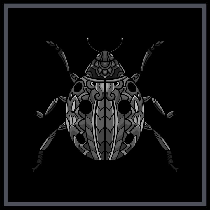 Monochrome Lady bug mandala arts - REYYARTS - Drawings & Illustration ...