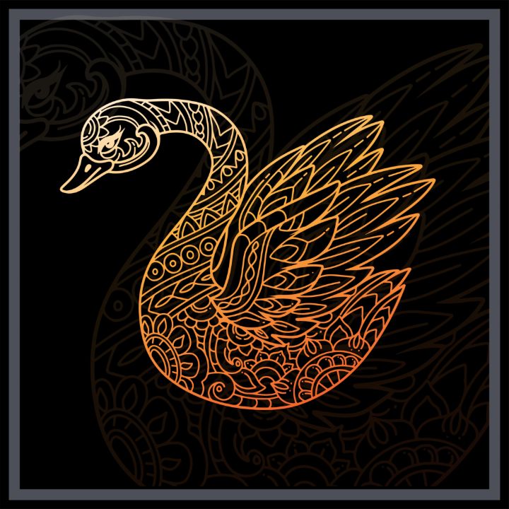 Gradient color swan mandala arts iso - REYYARTS - Drawings ...