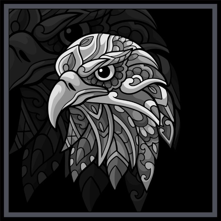 Monochrome Eagle head mandala arts - REYYARTS - Drawings & Illustration ...