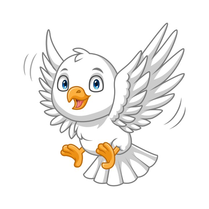 White bird cartoon - REYYARTS - Drawings & Illustration, Animals, Birds ...