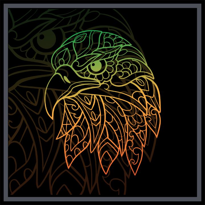 Gradient Colorful Eagle head mandala - REYYARTS - Drawings ...