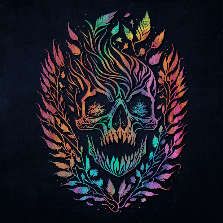 Forest Punk and Psychedelic Skulls. - Orignal Wild Art - Digital Art ...