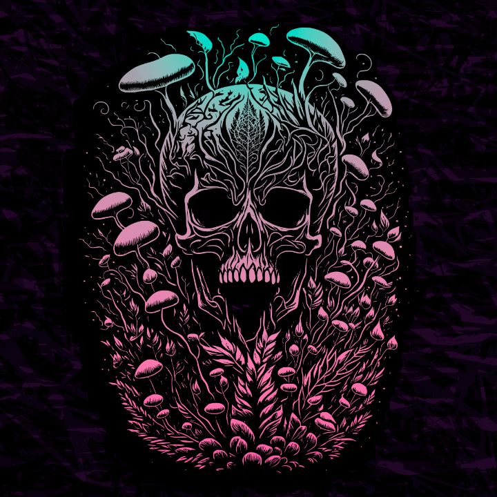 Mushrooms Weed Skull Episode 6 - Orignal Wild Art - Digital Art & AI ...
