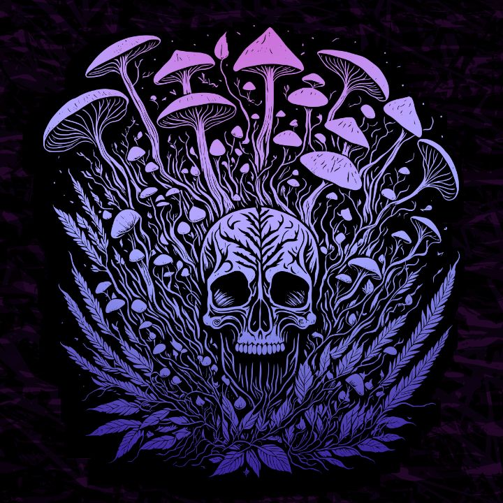 Mushrooms Weed Skull Episode 11 - Orignal Wild Art - Digital Art & AI ...