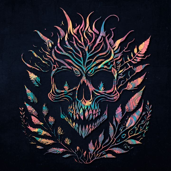 Mushrooms Weed Skull Episode 20 - Orignal Wild Art - Digital Art & AI ...