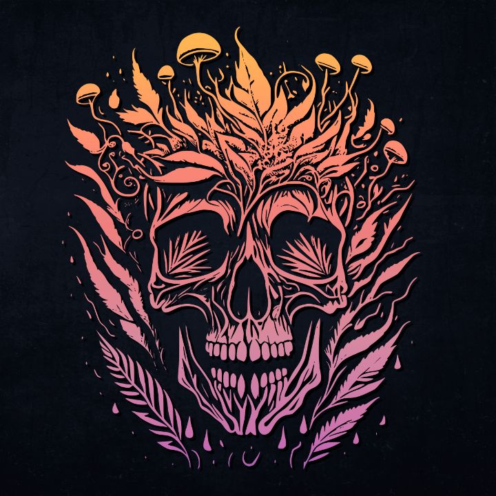 Mushrooms Weed Skull Episode 34 - Orignal Wild Art - Digital Art & AI ...