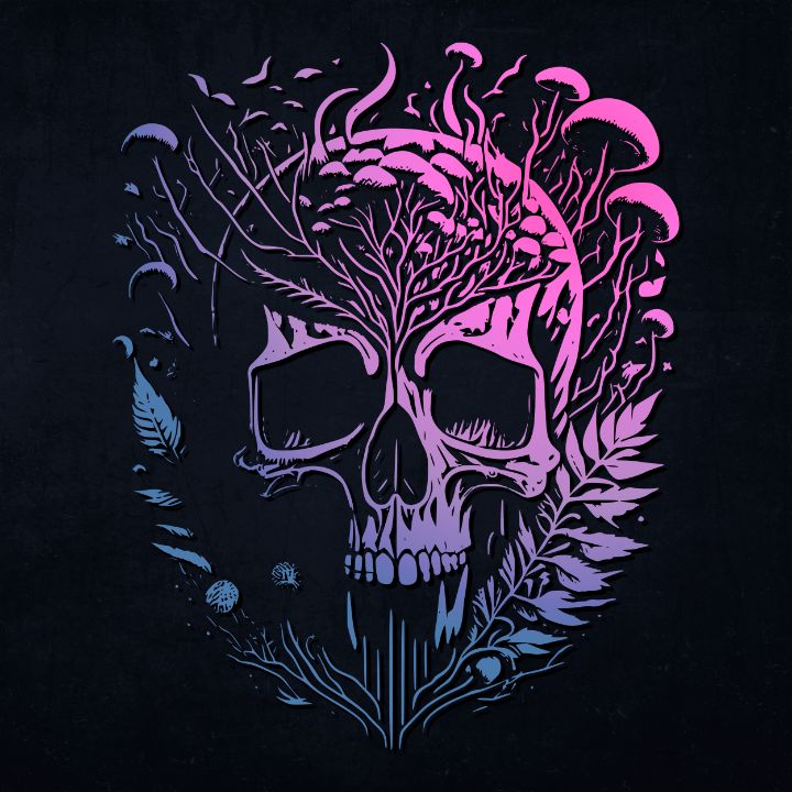 Mushrooms Weed Skull Episode 39 - Orignal Wild Art - Digital Art & AI ...