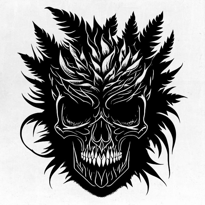 Psychedelic Forest Punk Skull Episod - Orignal Wild Art - Digital Art ...