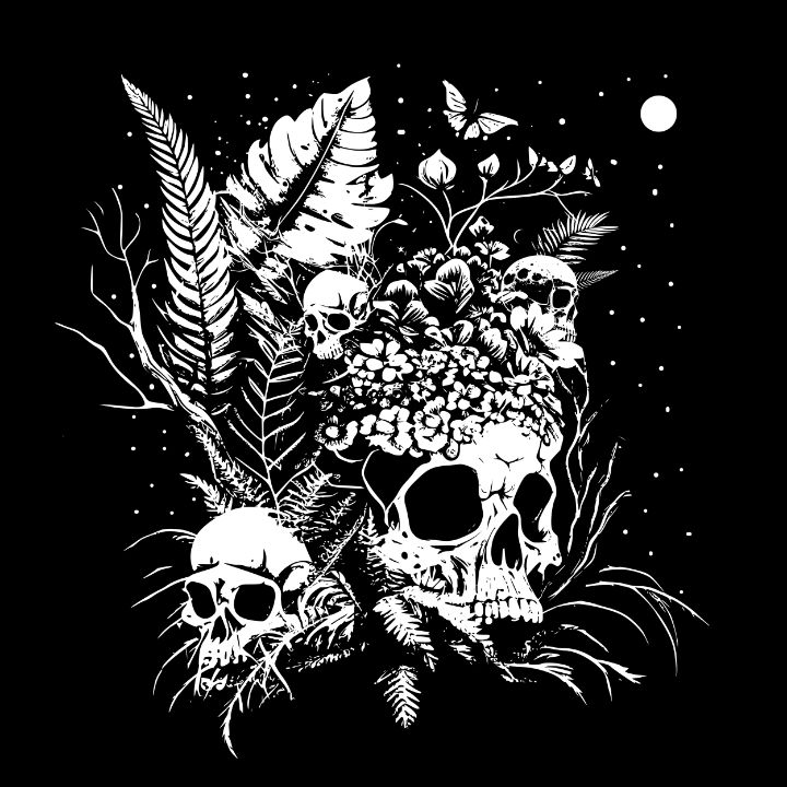 Psychedelic Forest Punk Skull Episod - Orignal Wild Art - Digital Art ...