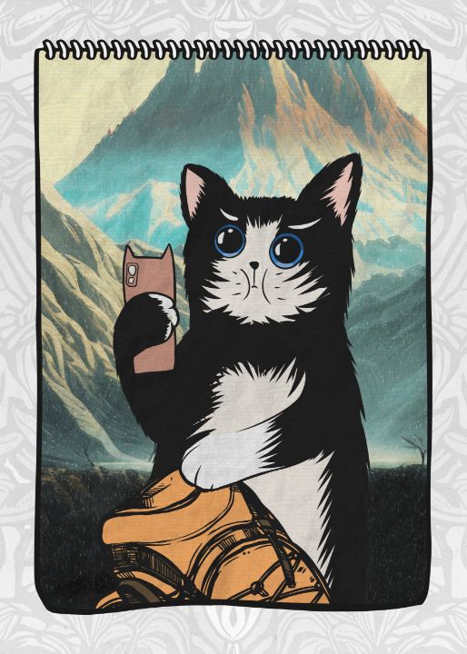 Cats conquer the peaks - Orignal Wild Art - Drawings & Illustration ...