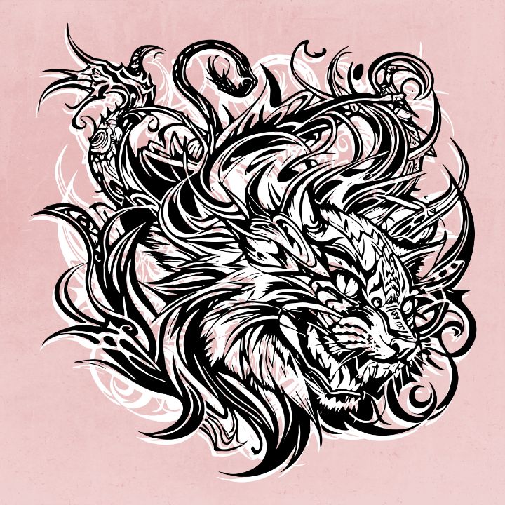 Abstract Hypercat - Orignal Wild Art - Drawings & Illustration, Animals ...