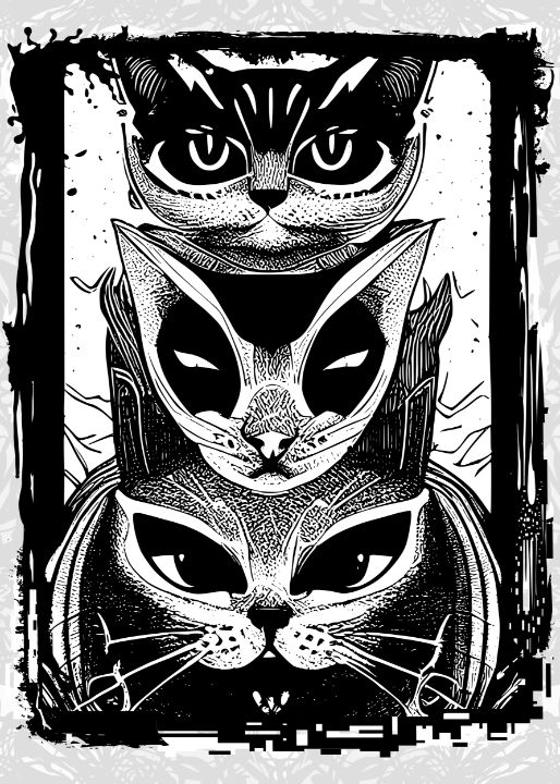 Psychedelic Weird Cats. Episode 9 - Orignal Wild Art - Drawings ...