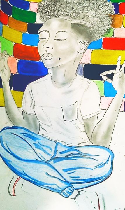 Meditate - ARTBYWATT - Drawings & Illustration, Abstract, Color - ArtPal