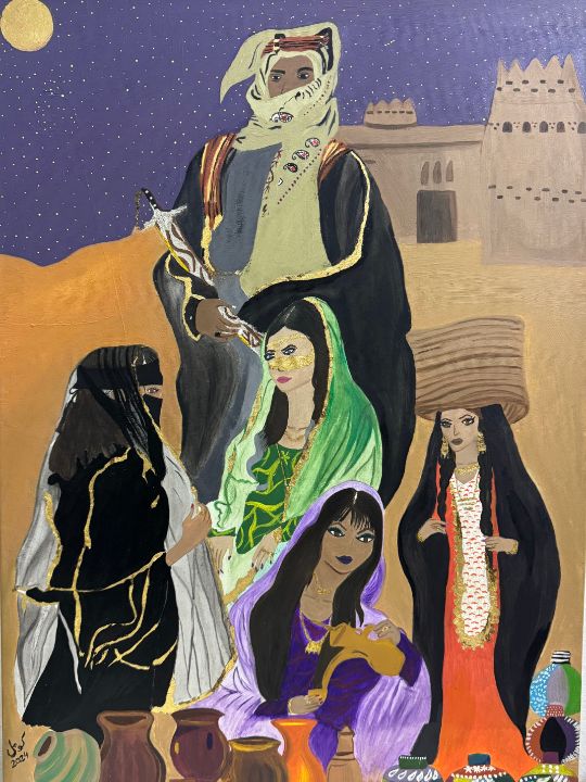 Four Wifes - Miss.Jaffry - Paintings & Prints, People & Figures, Love ...