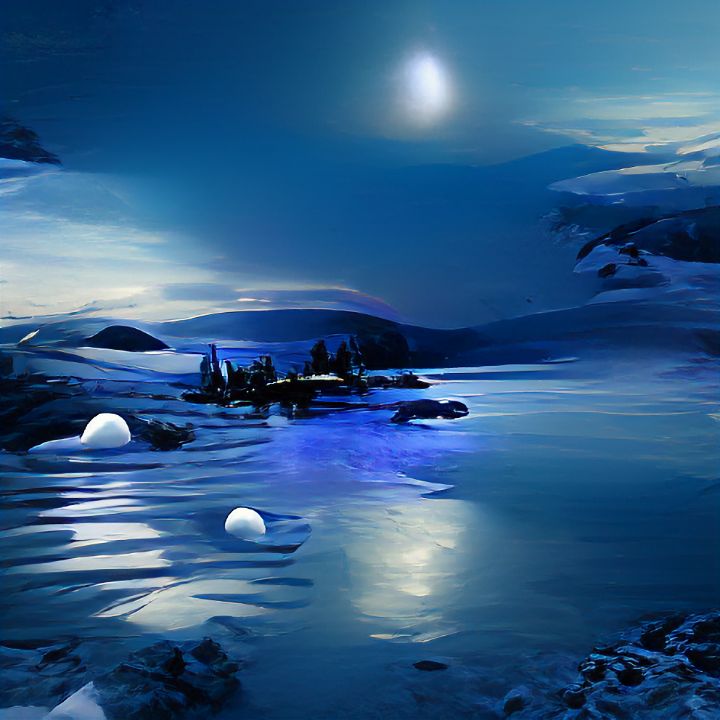 Winter Lake - Gopher - Digital Art, Landscapes & Nature, Lakes & Ponds ...
