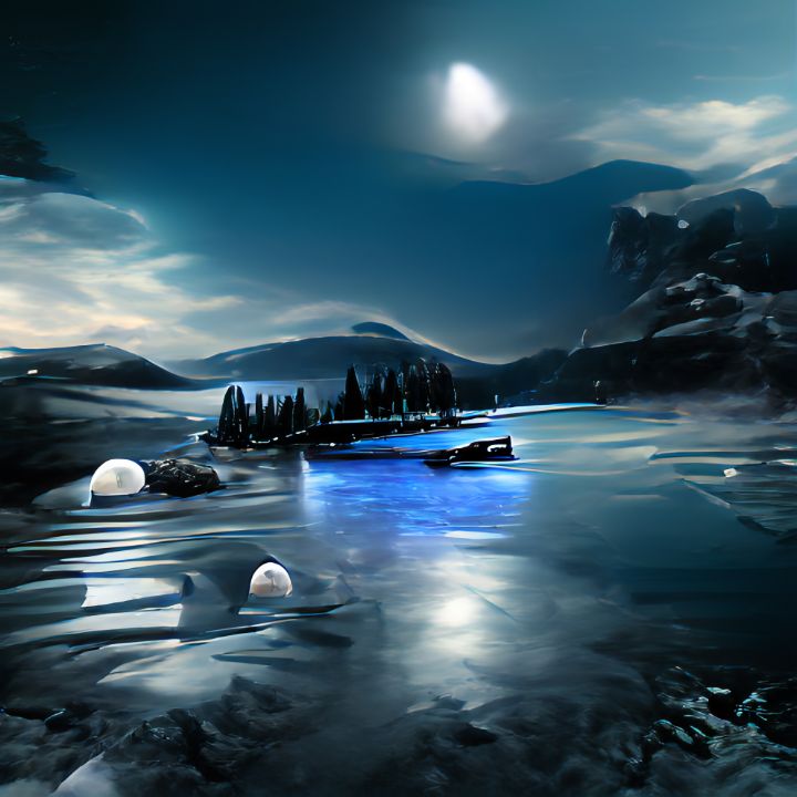 Winter Lake - Gopher - Digital Art & AI, Landscapes & Nature, Lakes ...