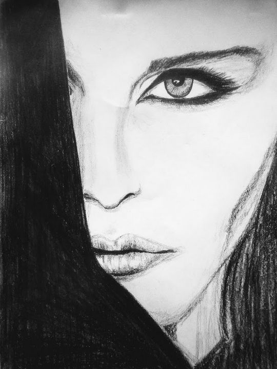 desire in eyes - silky - Drawings & Illustration, People & Figures ...