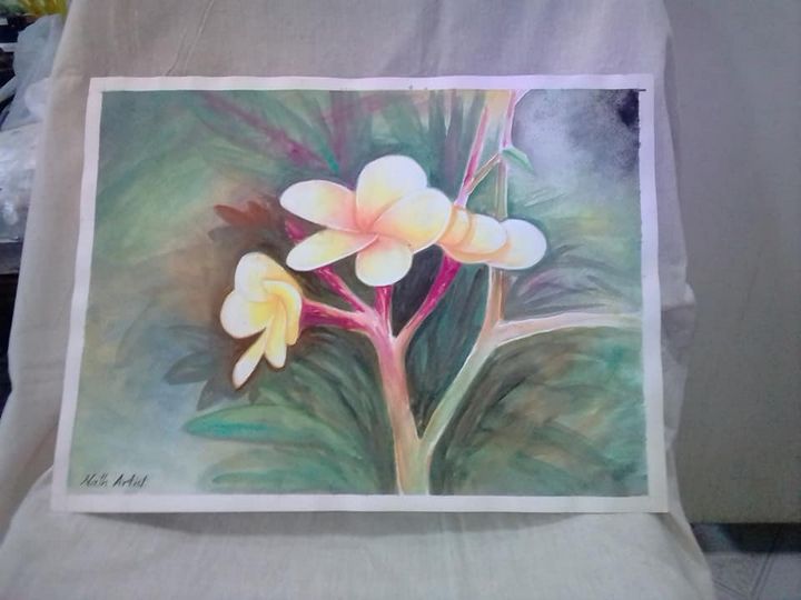 Plumeria water color - Nath Art - Paintings & Prints, Flowers, Plants ...