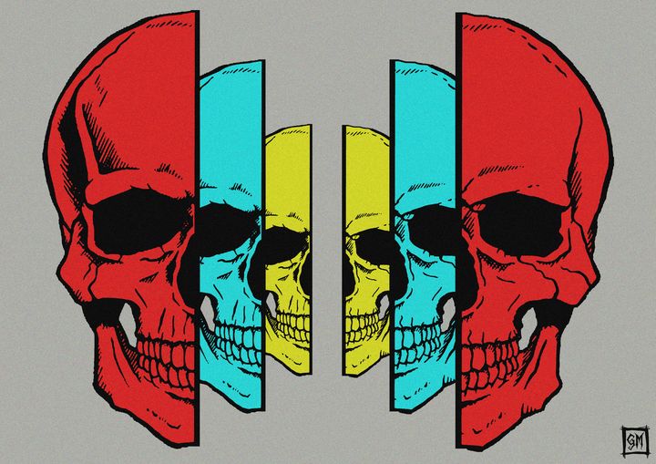 Open Wide - Skulls and pieces - Digital Art & AI, Abstract, Color - ArtPal
