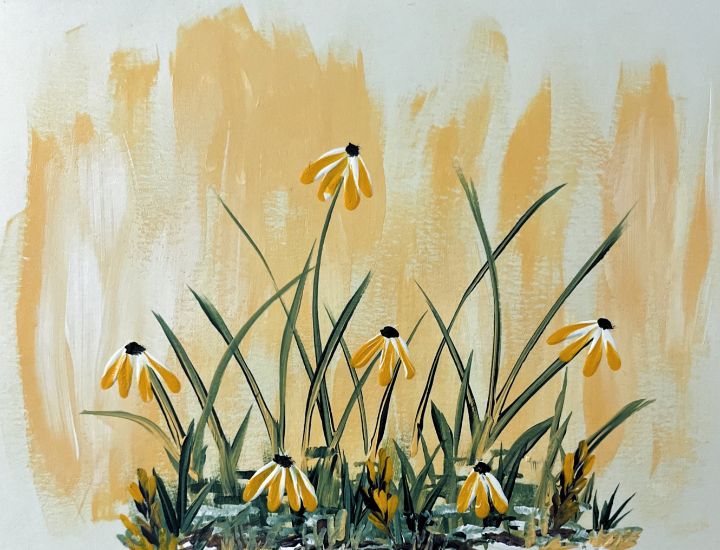 Wall Art Daisies Orange Wildflowers - DB FLOWER ART - Paintings ...