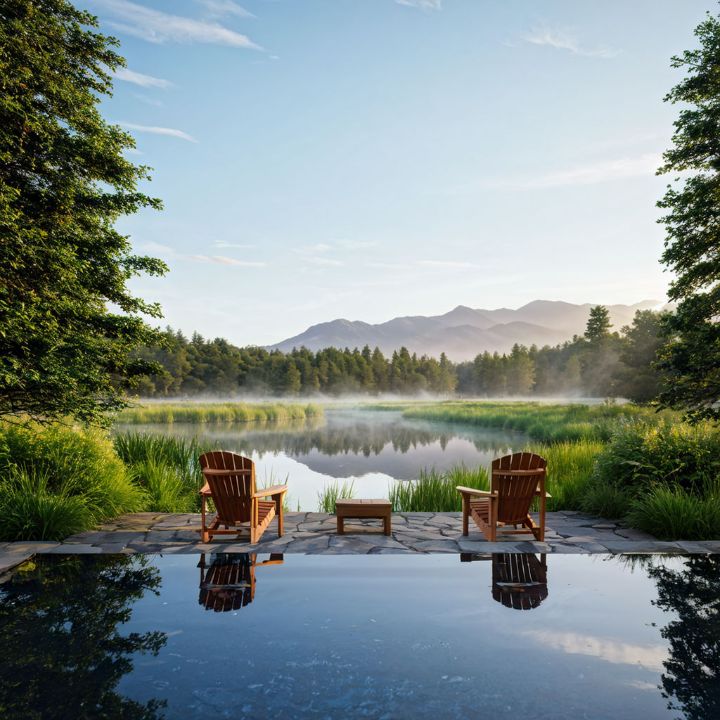 Adirondack chairs nestled by nature - DB FLOWER ART - Digital Art & AI ...