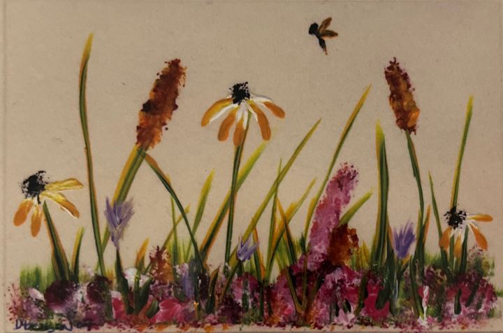 Wall Art Daisy Yellow Wildflowers - DB FLOWER ART - Paintings & Prints ...