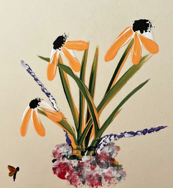 Wall Art Daisy 3 Orange - DB FLOWER ART - Paintings & Prints, Flowers ...