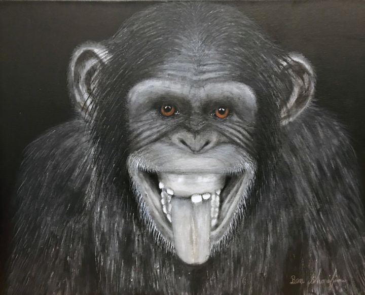 Original Monkey Acrylic Painting - Ben's Art Studio - Paintings & Prints, Abstract, Other ...